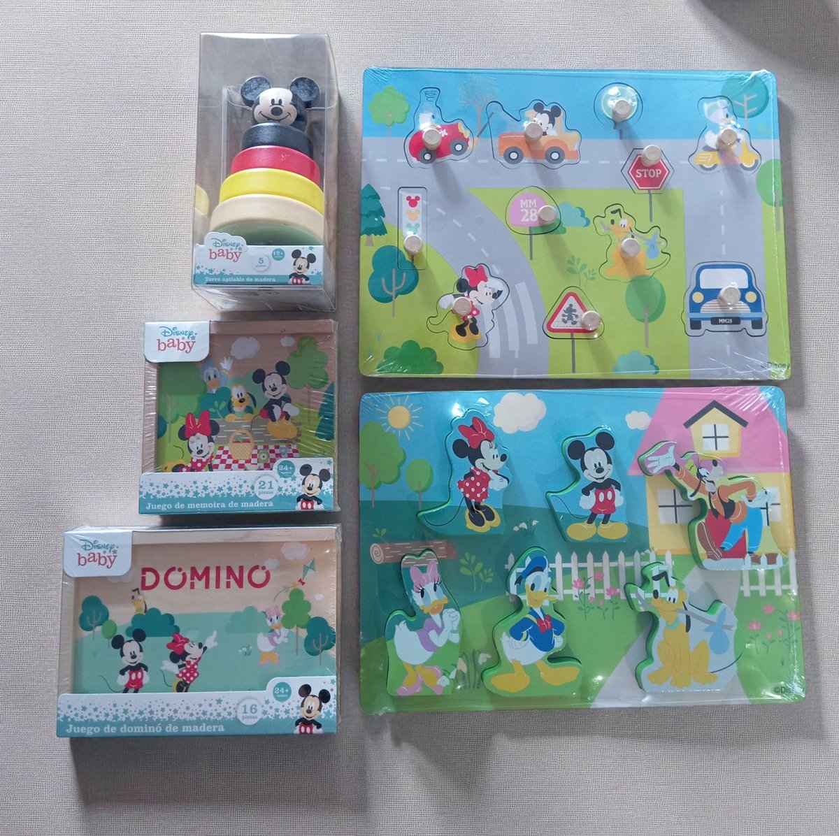 Disney Baby Houten Spelenset 5-delig Educatief Voor Peuters - Puzzles