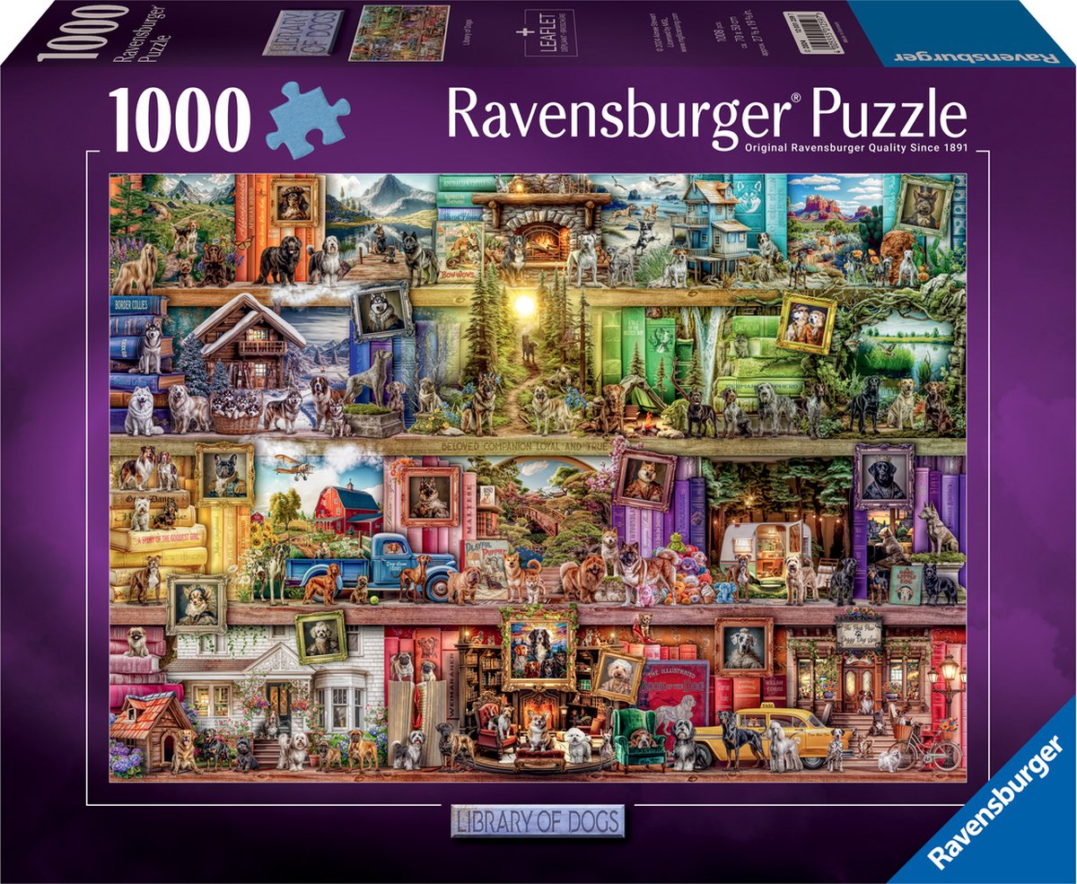 Ravensburger - The Library of Dogs - Legpuzzel - 1000 Stukjes - Puzzles